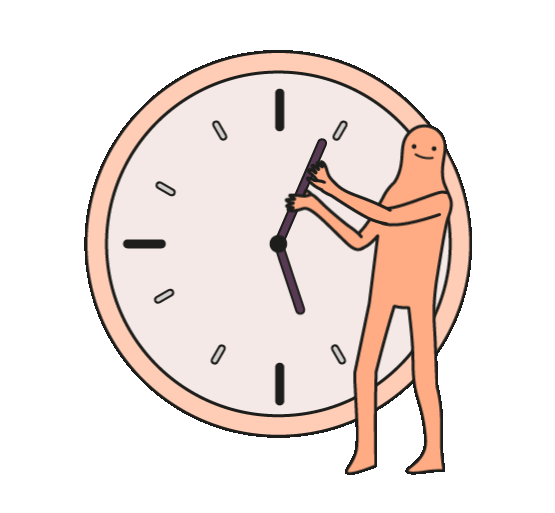 Bob and his only friend, the clock.